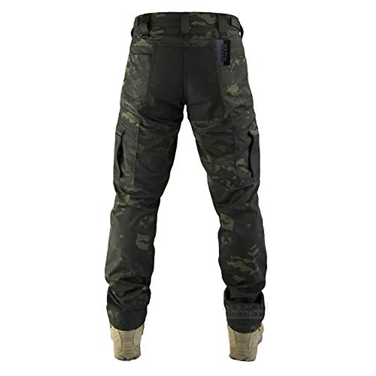 Survival Tactical Gear Combat Pant Motorcycle Riding Pants Ripstop Military Camo Trousers for Camping Hiking (Multicam Black, M)