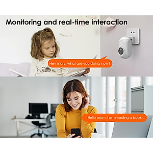 P Panoraxy AI 2K 3MP WiFi Security Indoor Camera, Wireless Plug in Camera, 24/7 Human&Sound Detection, 2.4G PTZ Pet Camera, Dual-Way Talk, Color Night Vision, Compatible with Alexa & Google Home
