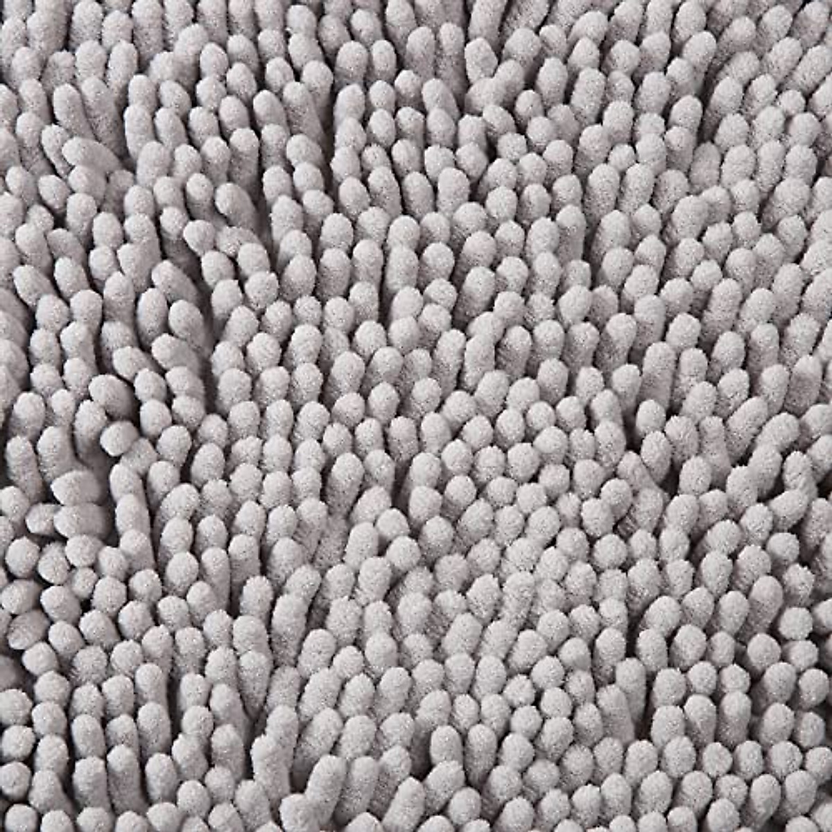 Lavish Home Bath Mat - 58x24-Inch Bathroom Runner with Non-Slip Backing - Absorbent High-Pile Chenille Memory Foam Bathroom Rug (Gray)