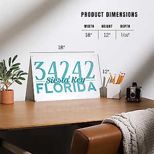 Lantern Press 12x18 Inch Metal Sign, Siesta Key, Florida, Local Zip Code