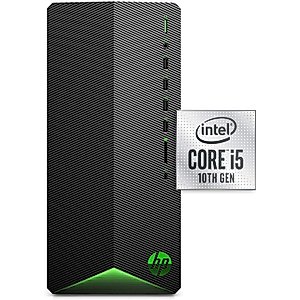 HP Pavilion Gaming Desktop Computer, Intel Core i5-10400F, NVIDIA GeForce GTX 1650, 8GB RAM, 256 GB SSD, Windows 10 Home (TG01-1020, Shadow Black) (Renewed)