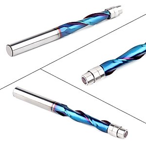 EANOSIC 5PCS Upcut Spiral Flush Trim Router Bit, 1/4 Inch Shank Solid Carbide Flush Trim Router Bits CNC Spiral Bit with Nano Blue Coating(1/4" Shank Up-Cut)