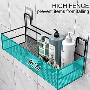 KIVIO 3 Pack Bathroom Shelf,shower caddy, storage organizer for bathroom, Shower shelf, shower organizer, Wall mounted Spice storage Rack organizer for kitchen (2 caddy+1 razor holder)