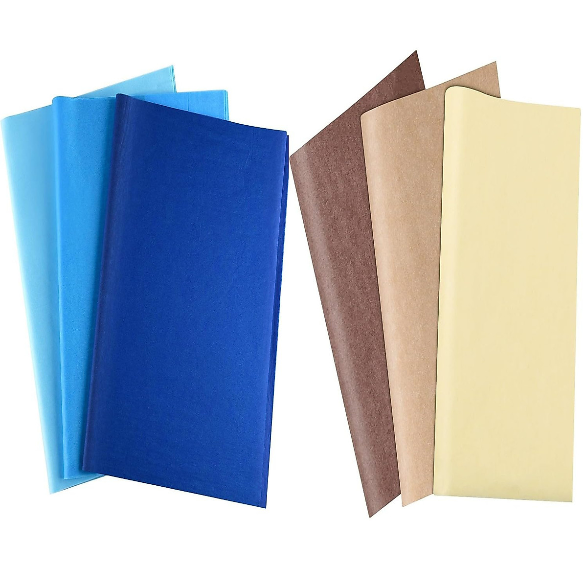 PLULON 60 Sheets Blue Tissue Paper Bulk and 60 Sheets Brown Tissue Paper Bulks