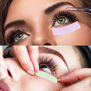 Maitys 3 Rolls Eyelash Tape for Lash Extensions with Dispenser Cutter Breathable Fabric PE Tape Under Eye for Sensitive Skin Eyelash Extensions Supplies(Green,Pink,Purple,0.47")