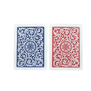 Copag 1546 Design 100% Plastic Playing Cards, Poker Size (Standard) Red/Blue (Jumbo Index, 1 Set)