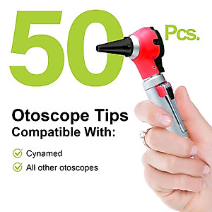 CynaMed Disposable Otoscope Covers (50-Pack) – Plastic Specula Tips, 2.5mm & 4mm Speculum for Otoscope