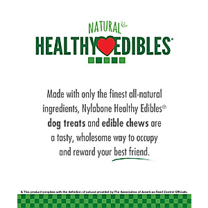 Nylabone Healthy Edibles Natural Dog Chews Long Lasting Ham, Bacon, & Venison Flavor Treats for Dogs, Medium (5 Count)