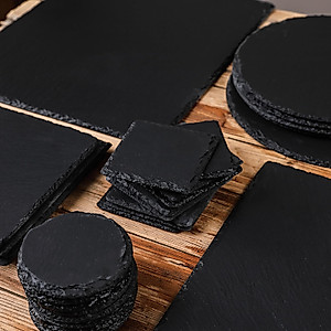 ACKEIVTO Large Slate Cheese Board 12" x 16" Cheese Platter Slate Board, Wine and Cheese Serving Board