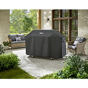 Weber Genesis 400 Series Premium Grill Cover, Heavy Duty and Waterproof, Fits Grills Up To 69 Inches Wide