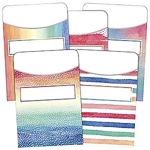 Teacher Created Resources TCR5816 Watercolor Library Pockets - Multi-Pack