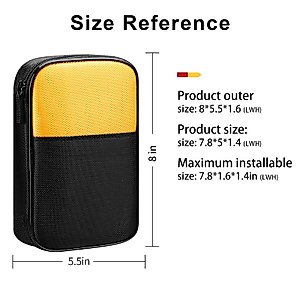 KingSung Zippered Soft Tool Carrying Case for Fluke 117/116/115/114/113 Digital Multimeter 62 Max and Many More, with Smooth Zipper and Thick Wrist Strap, Built-in Shock-Proof Cotton, Single-Layer