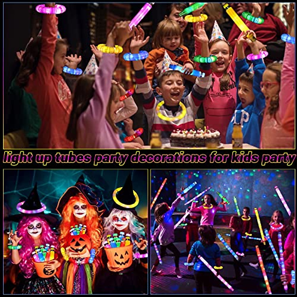 Vheex 12 Pack Glow Sticks Party Favors for Kids 8-12 4-8 Goodie Bags Stuffers Kids Birthday Party Favors Light Up Pop Fidget Tubes Sensory Toys Glow in the Dark Stick Party Supplies Easter Gifts Toys