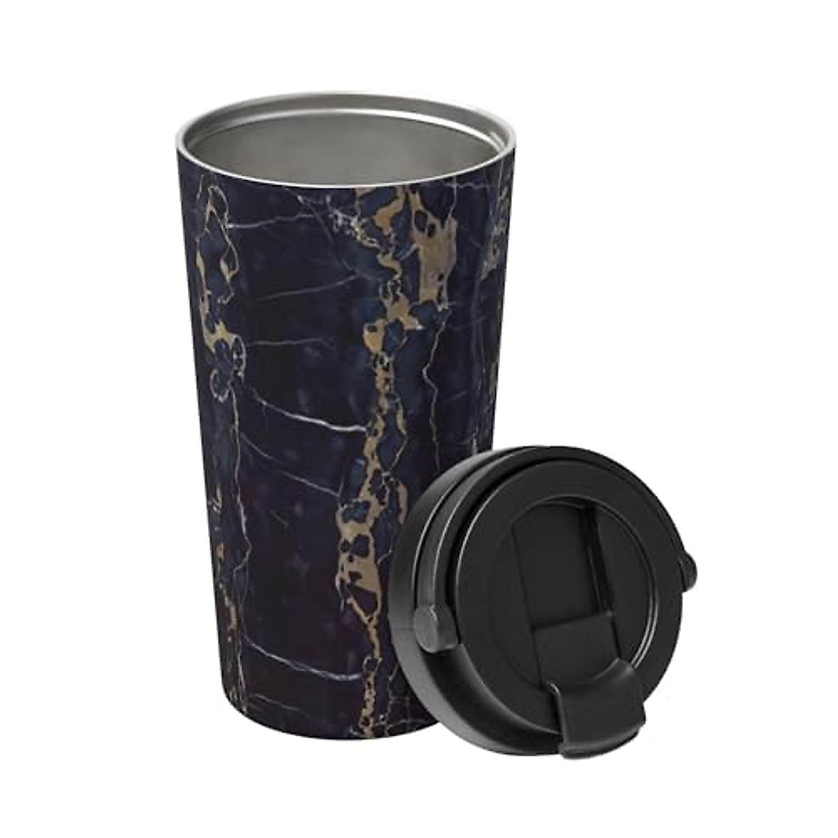 WANGXUEE Marble Pattern Print 500ml Stainless Steel Travel Tumbler Double Wall Vacuum Insulated Coffee Mug