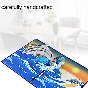 FZLMYANGNDQZ Pop Up Greeting Card 3d Foldable Birthday Card Handmade Dolphin Shape Celebration Card for Birthday Gift and Greeting Card Decoration