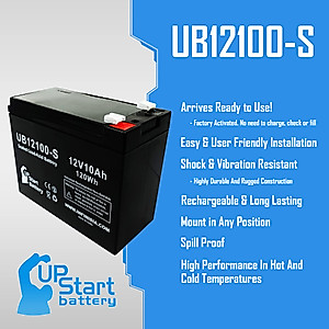 3 Pack Replacement for Schwinn S750 36 Volt Battery - Replacement UB12100-S Universal Sealed Lead Acid Battery (12V, 10Ah, 10000mAh, F2 Terminal, AGM, SLA)