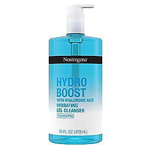 Neutrogena Hydro Boost Fragrance-Free Hydrating Facial Gel Cleanser with Hyaluronic Acid, Daily Foaming Face Wash Gel & Makeup Remover, Lightweight, Oil-Free & Non-Comedogenic, 16 fl. oz
