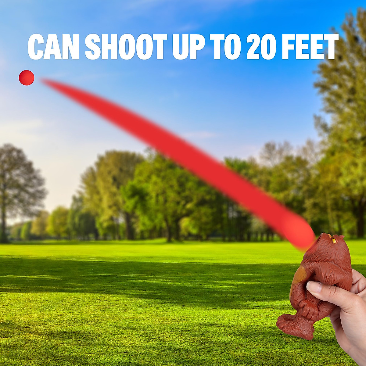 Hog Wild Bigfoot Ball Popper Toy - Includes 4 Soft Foam Balls - Squeeze to Pop Air Powered Balls Up to 20 Feet - Launcher Safe for Indoor/Outdoor Play - Party Favor Gift for Kids, Girls, Boys Ages 5+