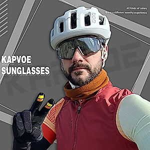 KAPVOE Polarized Cycling Glasses For Men Women MTB Glasses Mountain Bike Glasses TR90 Sport Sunglasses Bicycle Riding Glasses Biking Glasses Road Bike Sunglasses Running Golf Cycle Glasses Silver