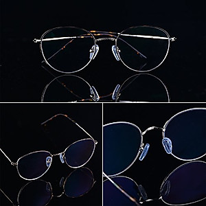 Sumind Eyeglass Repair Kit 10 Pairs Air Chamber Nose Pads Silicone Screw-in Eyewear Nose Pads with Screws Tweezer and Cleaning Cloth (13 mm)