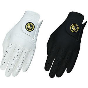 PIGEON WEDGE Leather Golf Glove for Men, Right Handed Golfers, Black, Comfortable Design, Maximum Grip, All Weather Golfing Glove, Worn On Left Hand, Breathable, Durable, Gift for Golfers