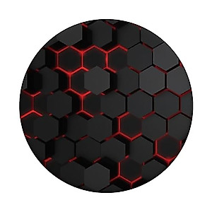 Cool Techno Red Black Honeycomb Abstract PopSockets PopGrip: Swappable Grip for Phones & Tablets PopSockets Standard PopGrip