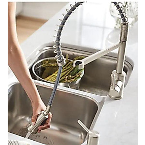 MOEN 87194SRS Indi Single-Handle Pre-Rinse Spring Pulldown Sprayer Kitchen Faucet with Power Clean in Spot Resist Stainless (Soap Dispenser and Deck Plate Included)