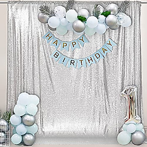 Silver PartyDelight Sequin Backdrop, Photography, Sparkle Backdrop, 6Ftx7 Ft