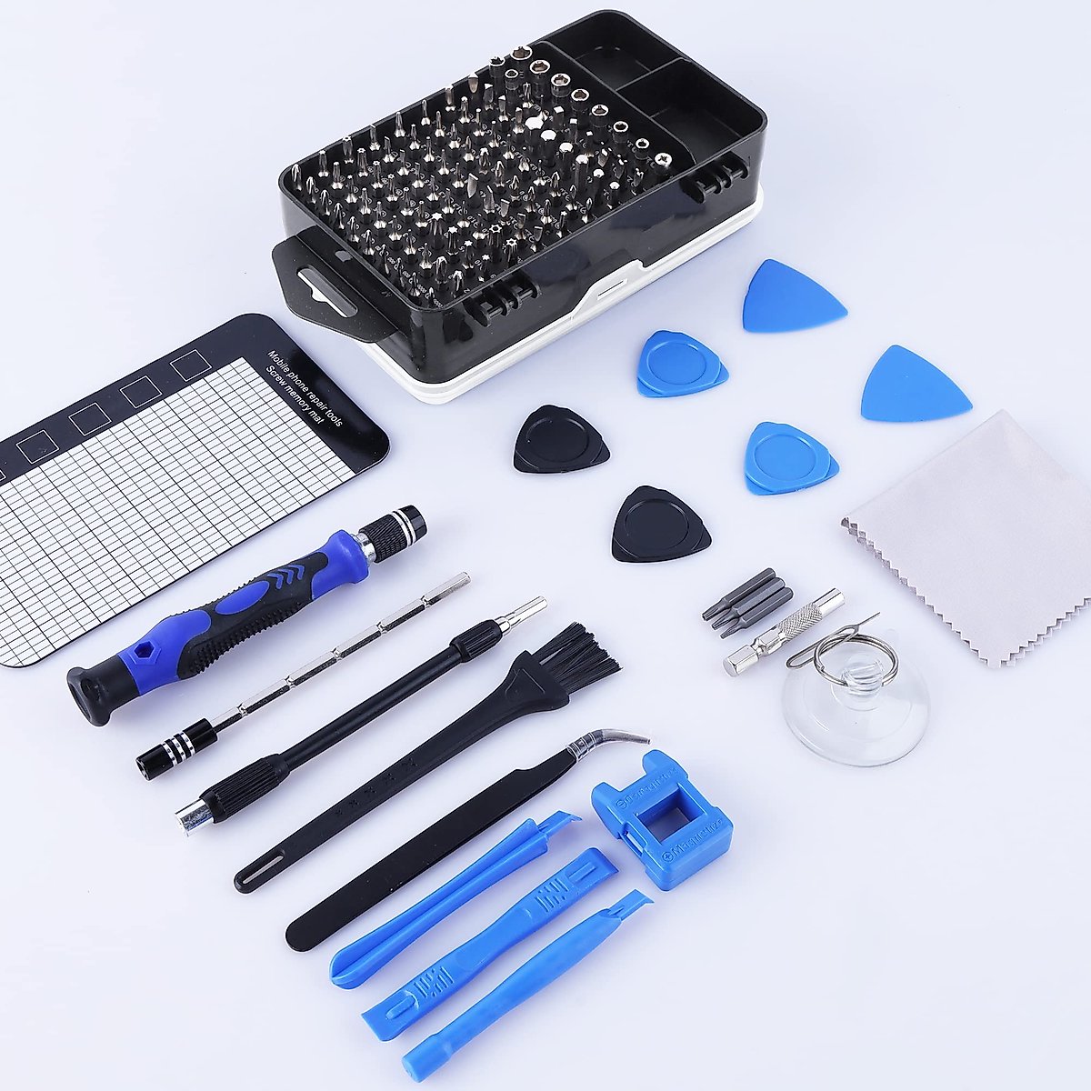 HPFIX Precision Screwdriver Sets 124-Piece Computer Tool Kit with 101 Bits Magnetic, Electronics Repair Tool Kit for iPhone, MacBook, Laptop, PC, Tablet, PS4, Xbox, Nintendo, Game Console