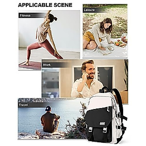 KEYEMP Fashion Backpacks for Men Women, 15.6 in Lightweight Travel Bag Casual Daypack,Cute Backpack for Aesthetic Travel Casual Day Pack,Bags for Work,Gift, Black