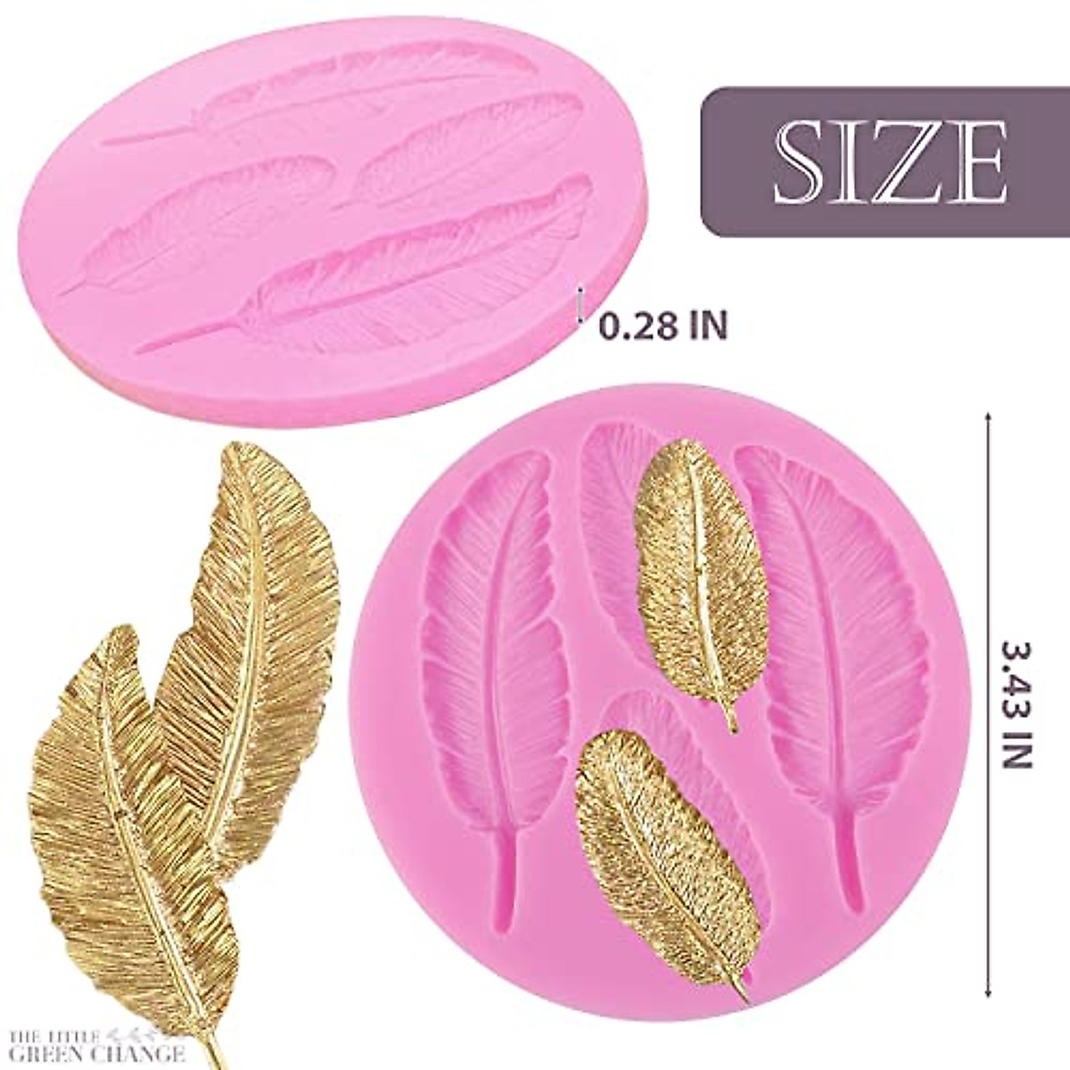 Feather Candy Molds for Baking - Pink Candy Molds Silicone Soap Molds for Clay Crafting Feather Mold Fondant Silicon Molds for Soap Making - Kitchen Decor Pink Chocolate 3D Molds for Cake Decorating