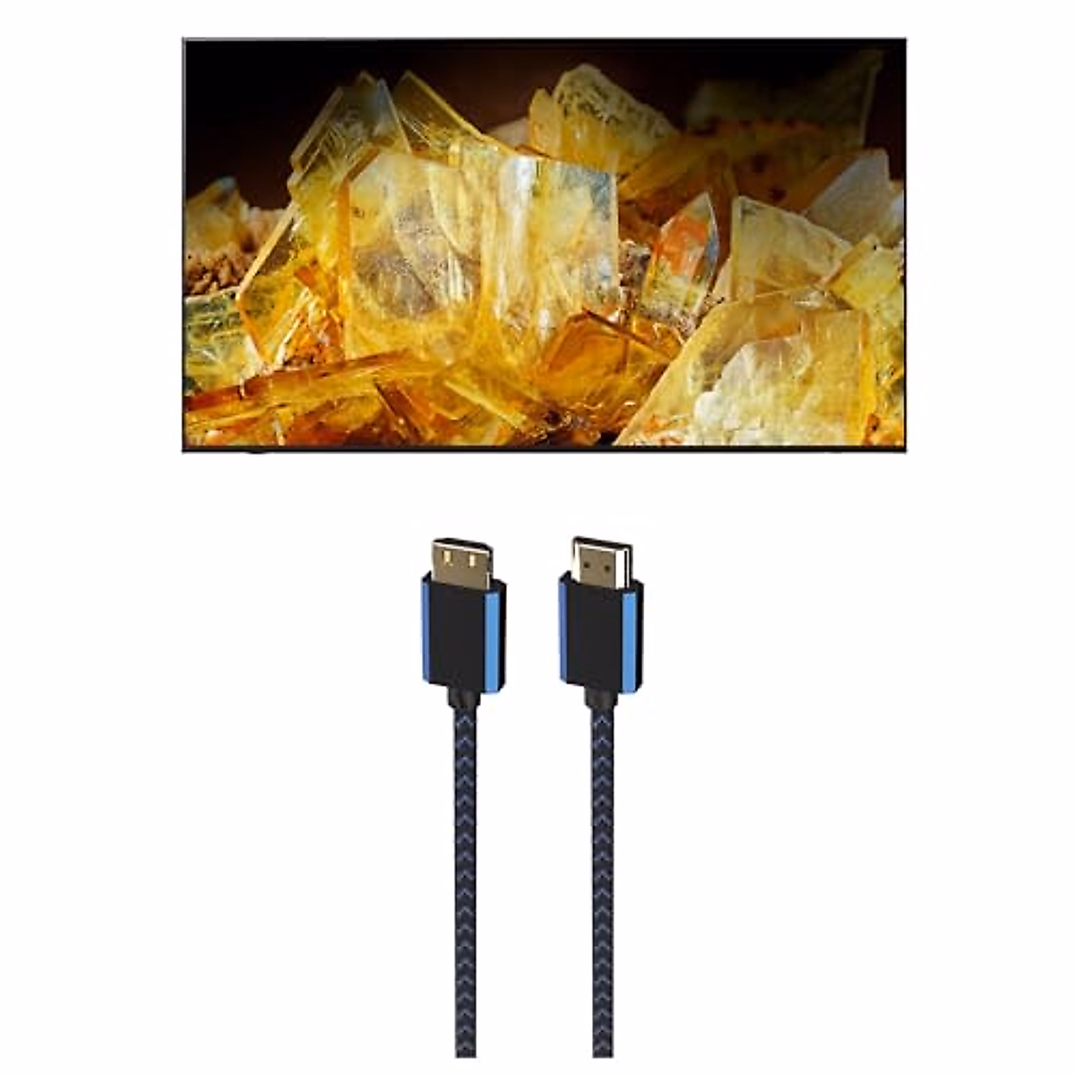 Sony XR55X90L 55 Inch 4K BRAVIA XR Full Array LED Smart Google TV with a 5S-4KHD2-2.5M V-Series 2.5m Premium 4K HDR HDMI Braided Cable (2023)(USED)