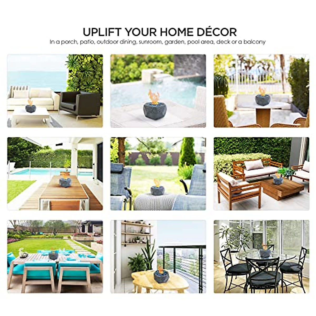 Tabletop Fire Pit Table Top Firepit Indoor Fire Pit Tabletop Fireplace with Collapsible Skewer 3 Golden Plates Portable to Outdoor Patio Balcony to Roast Smores Rubbing Alcohol Fuel 11" Large Bowl