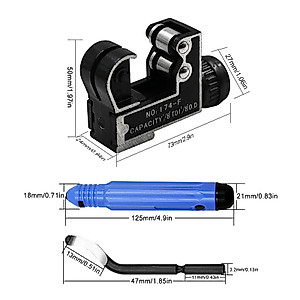 8 Pcs HVAC Repairing Tools, Air Conditioner Copper Pipe Expander Swaging Tool with Copper Pipe Deburring Tool and Copper Pipe Cutter Tool Hex Shank Copper Pipe Flaring Tool Tube Expander