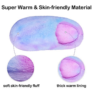 EDCYF Girl's Plush House Slippers Comfy Faux Fur Non-Slip Rubber Sole House Shoes for Kids Bedroom Indoor Outdoor Warm Shoes
