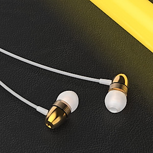 Betron ELR50 Headphones Earphones Wired with Noise Isolating in-Ear Earbuds, Gold