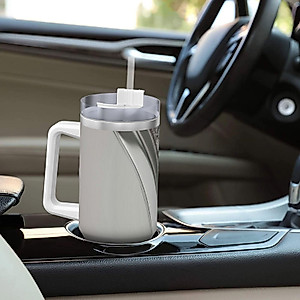 Zsuugj Silver Sparkle Glam Bling 40 Oz Tumbler With Handle And Straw Lid Car Cup Stainless Steel Water Bottles Insulated Coffee Cup Travel Mug Gifts For Men Women