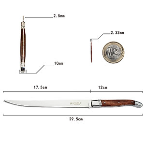 Laguiole by Hailingshan Carving Knife and Fork Set Stainless Steel Premium BBQ Meat Turkey Roast Kitchen Dinner Table Cutlery Flatware Sharp 2-Piece Wood Handle with Gift Box