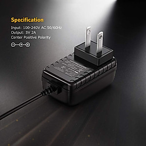 UGREEN AC DC Power Adapter 5V2A - Power Supply Adapter 100-240V, AC Adapter 2000mA, DC Wall Charger Plug with OD: 3.55mm x ID:1.35mm Compatible for Router/USB Hub/TV Box/GPS/Webcam (Exclude Omma Box)