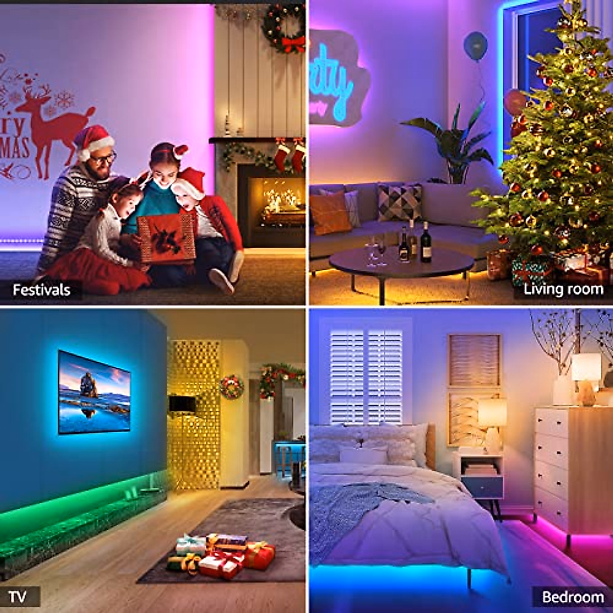 LE Smart LED Strip Lights, Music Sync Color Changing LED Tape Light, 16 Million Colors LED Lights for Bedroom, Home, Kitchen, TV, Party and Festivals