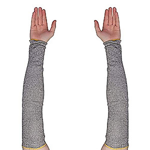 Cut Resistant Sleeves – Protective Arm Sleeves for Gardening Yardwork, Non-Slip Cooling Comfort 18” Length (1 Pair – Size Large) KTAG Without Thumbhole