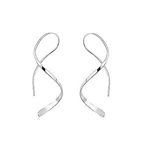 Silver Wire Chic Hoop Earrings for Women Girls