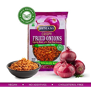 HEMANI Crispy Red Fried Onions 14.1 OZ (400g) - MSG Free French Fried Onions - Made with Real Red Onions - Perfect Crispy Onions for Cooking and Salad Topping