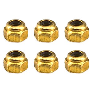 Teak Tuning Professional Fingerboard Lock Nuts, Nylon Insert, Gold (Pack of 6)