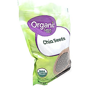 Great Value Organic Chia Seeds USDA Organic Net WT 32 OZ (907g) - No Artificial Flavors Or Preservatives to Deliver Great Foods You Can Trust, Honest Taste