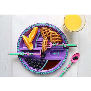 Constructive Eating Garden Fairy Plate for Toddlers, Infants, Babies and Kids - Plate is Made in The USA Using Materials Tested for Safety
