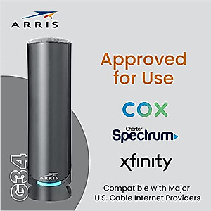 ARRIS Surfboard G34-RB DOCSIS 3.1 Gigabit Cable Modem & Wi-Fi 6 Router (AX3000) - Certified Refurbished