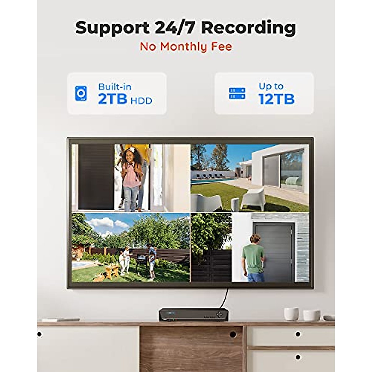REOLINK 8CH 5MP Home Security Camera System, 6pcs Wired 5MP Outdoor PoE IP Cameras with Person Vehicle Detection, 8MP 8CH NVR with 2TB HDD for 24-7 Recording, RLK8-410B6-5MP