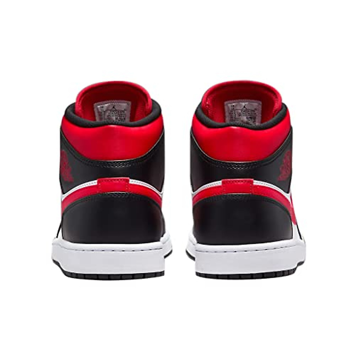 Nike Jordan Mens Air Jordan 1 Mid 554724 079 Bred Toe - Size 8, White/Black-red