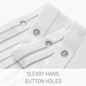 Awellife Boho Gray Shower Curtain for Bathroom Stripe Tassel Shower Curtain 72 X 72 Inches Farmhouse Linen Grey